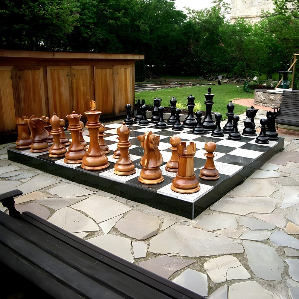 Luxury Chess Set - Teak Giant Chess Set