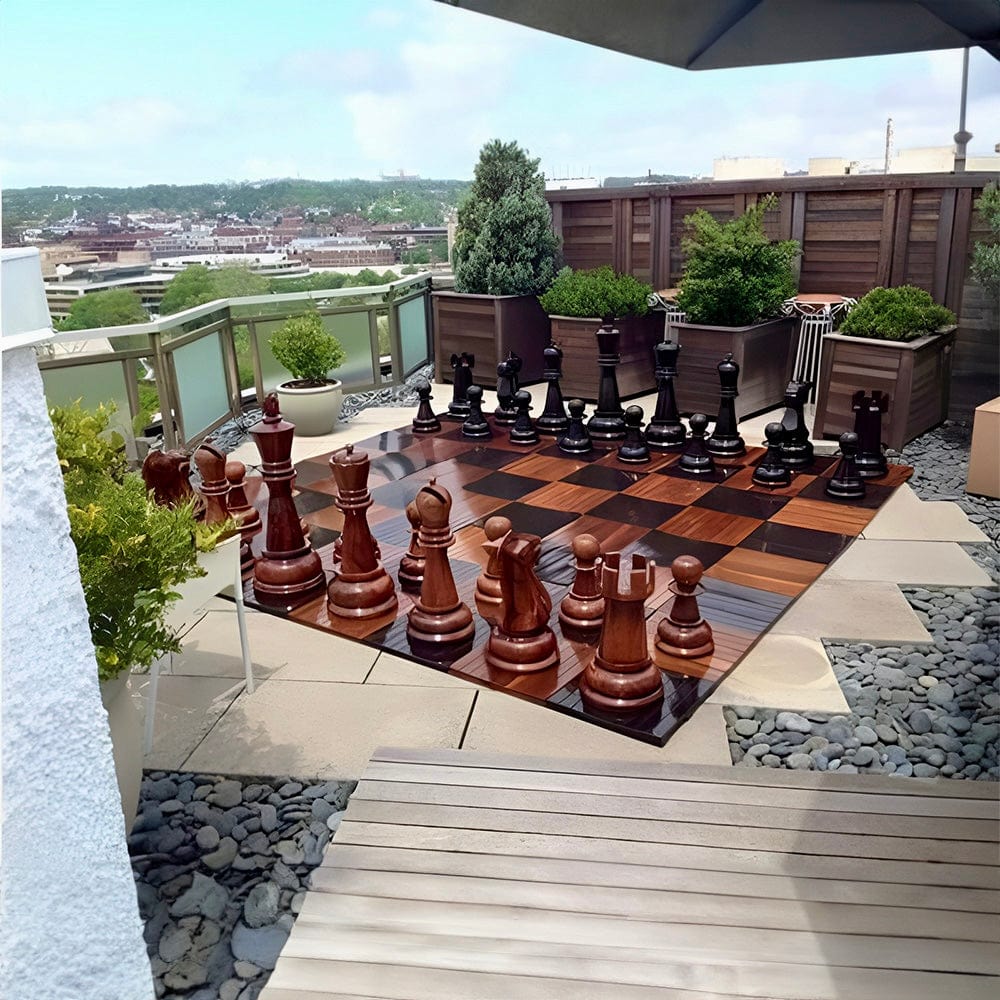 Wood 36" Tall Hand Carved Teak Giant Chess Set | MegaChess