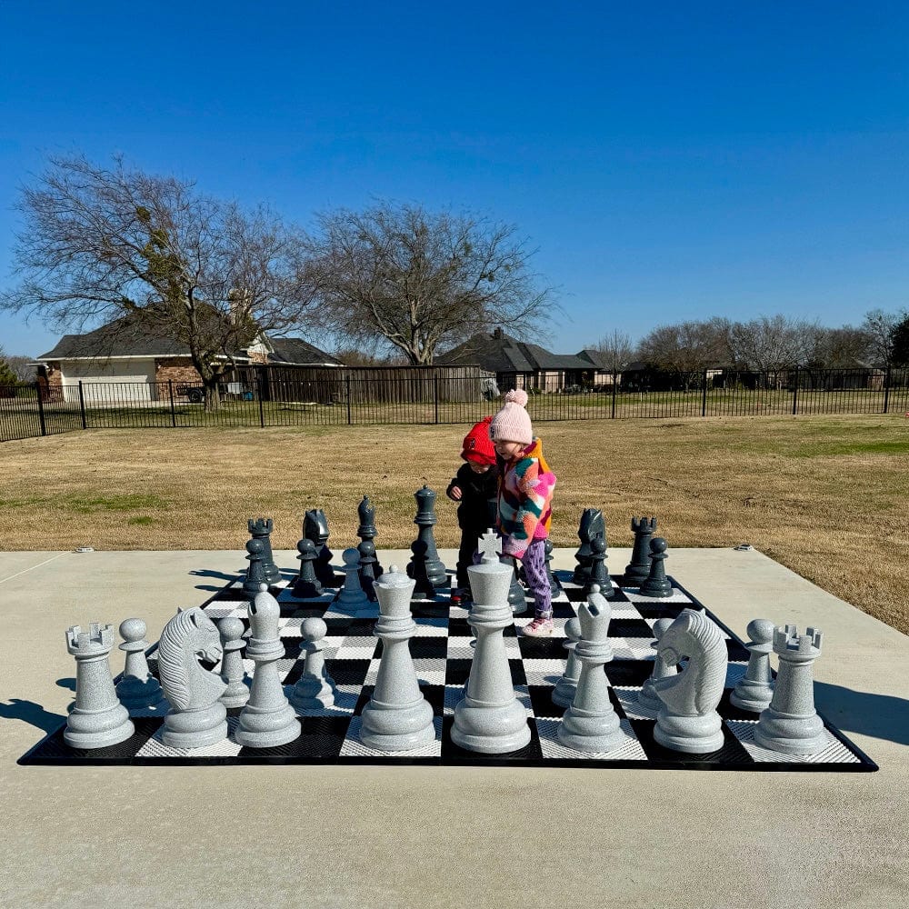 Perfect Giant Chess Sets Stone Gray Edition