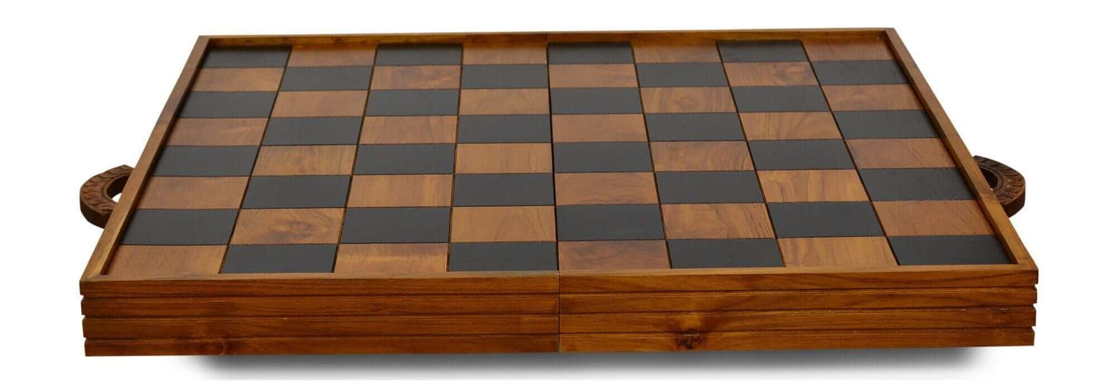 Giant Chess MegaBox Teak Board With 4" Squares | MegaChess