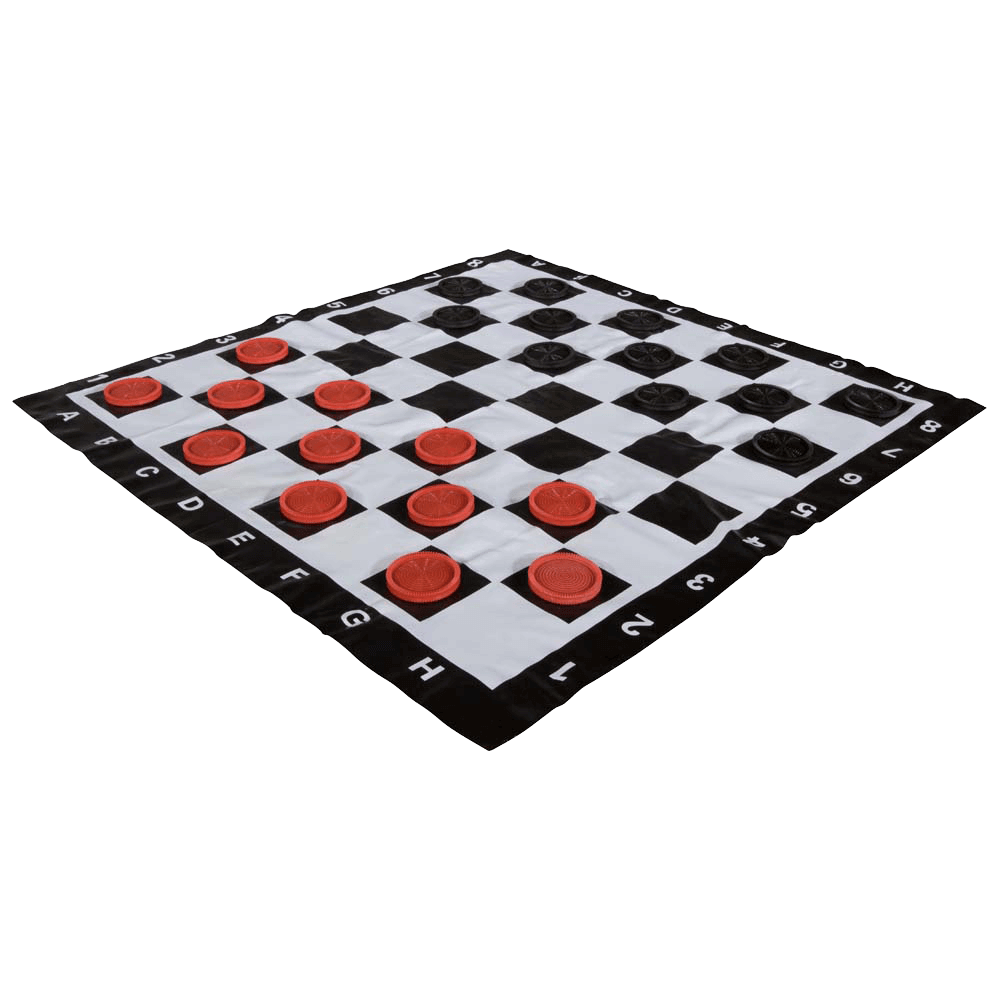 Chess Set 8 inch King with Checkers Set and Giant Chess Mat