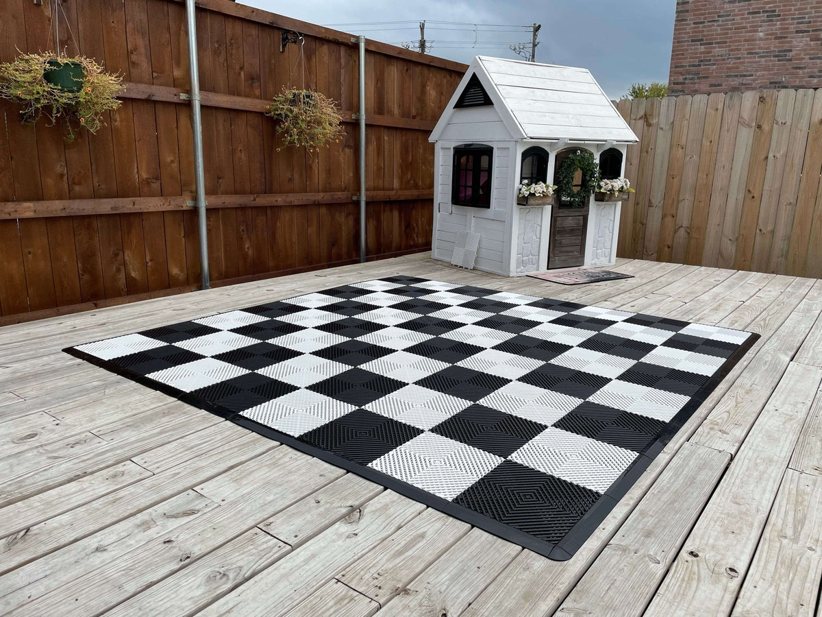 Hard Plastic Chessboard with 12 Inch Squares With Edge Ramps